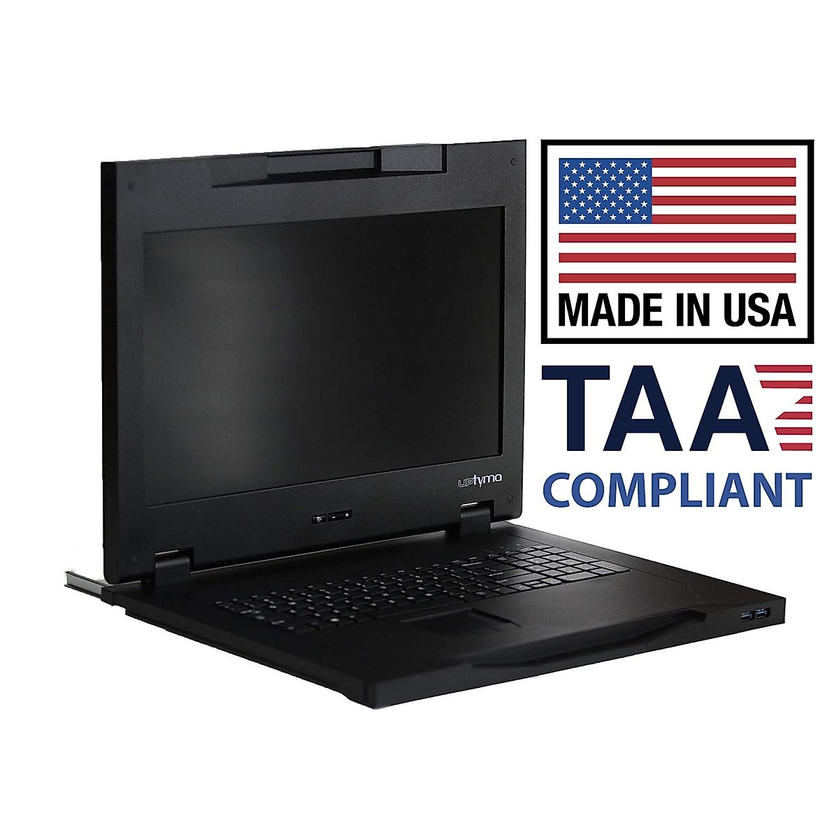 KVM Console 17.3 Full HD - Made in USA - TAA Compliant - 1U Rackmount Console Rack - Server Rack Mount Monitor with 1920 x 1080 Resolution - Rackmount Monitor with VGA & Display Port by Uptyma
