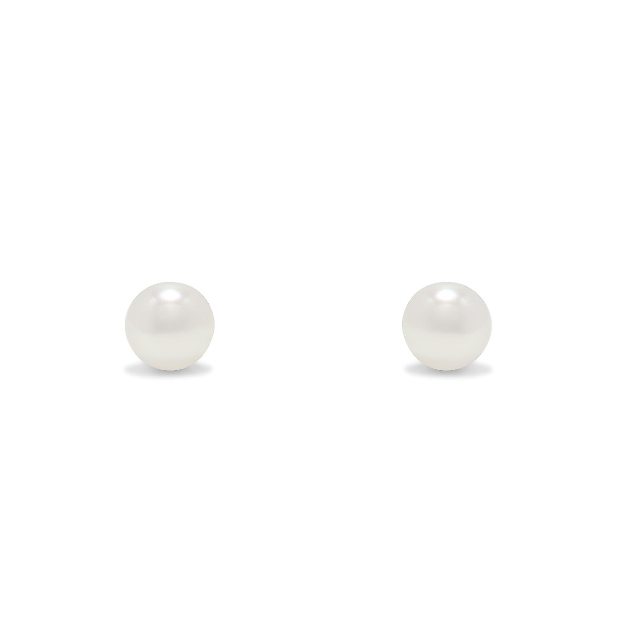BLUE OCEAN PEARLS Freshwater Cultured 4.5-5mm White Button Shape Pearl Stud Earrings with Sterling Silver Butterfly Backs (Set of 3)