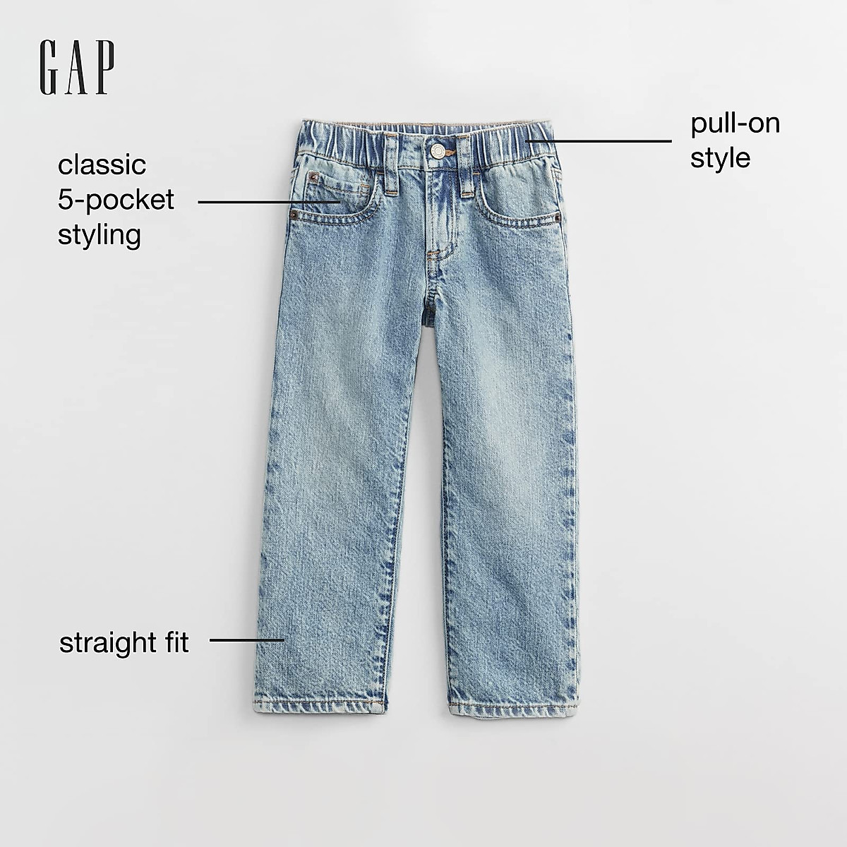 GAP Baby Boys Original Fit Jeans, Light Wash, 2T US