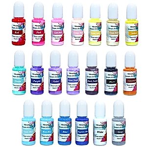 Alcohol Ink Set Opaque Alcohol Pigment Resin Dye Self-Sinking Alcohol Inks Pastel Colors for Epoxy Resin Coloring, Petri Dish Making, Tumbler Cup Making,0.35 oz Each,20 Colors