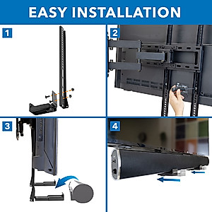 Mount-It! Soundbar Mount for TV and Wall Mounting | 2-in-1 Soundbar Bracket for Back of TV or Wall Mount Installation | Universal Base Fits All Soundbars