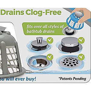 Tubbrella the Most Innovative Bathtub Drain Strainer/Hair Catcher (silver)