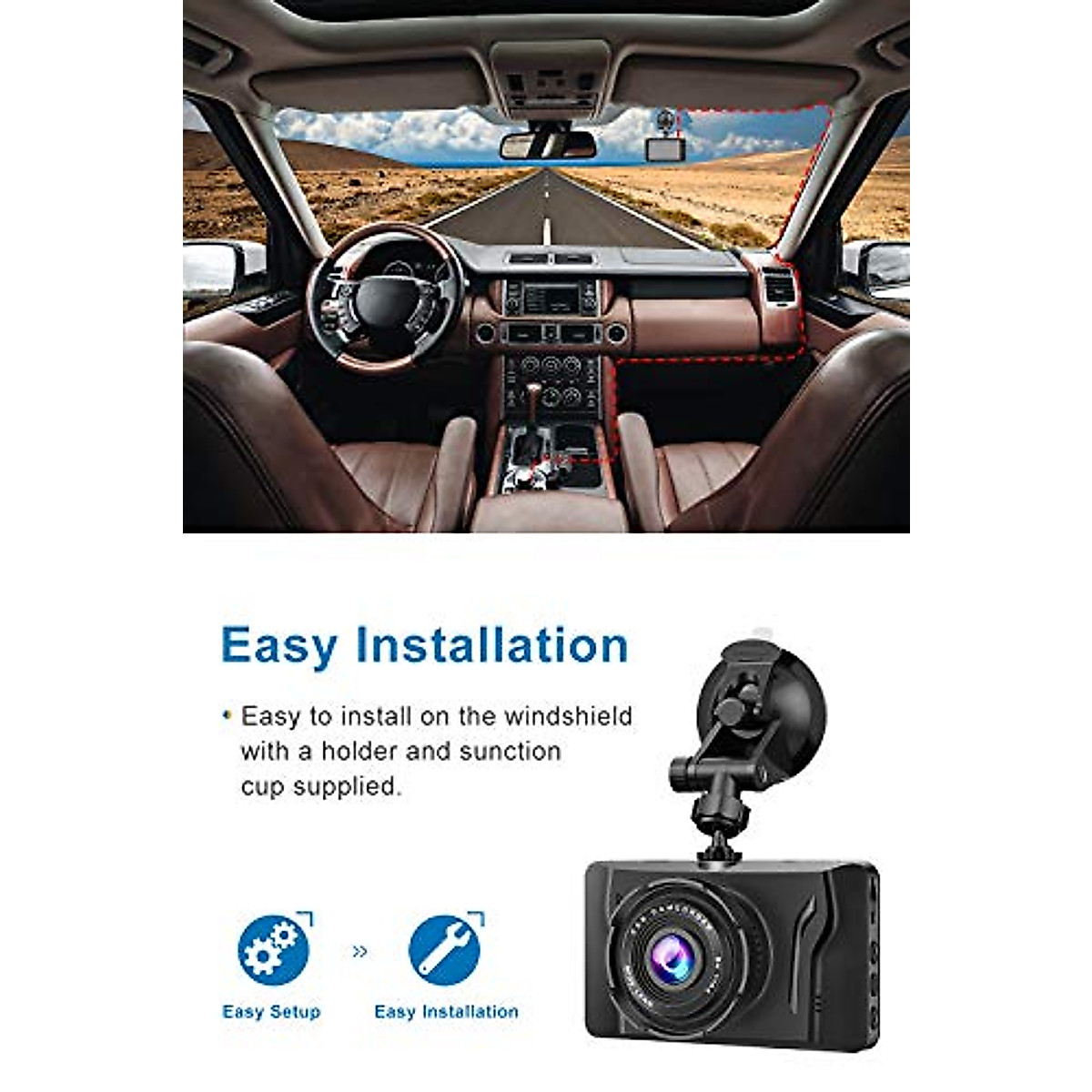 Dash Cam for Cars 1080P FHD Car Dash Camera CHORTAU 2023 New Version Car Camera Recorder 3Inch Screen Dashboard Camera with 170° Wide Angle, Super Night Vision, WDR, Loop Recording, Parking Monitor