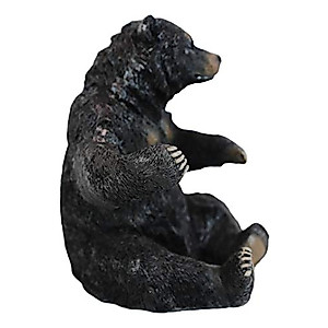 Ebros Rustic Cabin Lodge Decorative Sitting Black Bear Wine Bottle Holder Figurine 7.25" Tall Get Out of Hibernation Slumber Party Bears Beverage Storage Caddy Kitchen Cellar Organizer
