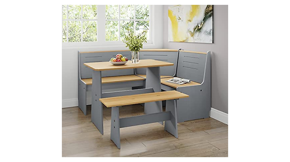 Urban Home Furniture Chapman 2 Tone Corner Dining Set – Perfect for ...