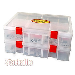 SHIYIJIA Plastic Compartment Organizer Box with Dividers Adjustable Storage Clear Container (400, Grams)
