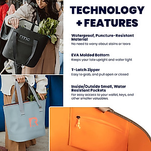 RTIC Ultra-Tough Tote Bag, Waterproof for Beach, Pool, Towel, Grocery, Shopping, Camping, Picnic, Travel, Boat, Heavy-Duty, Puncture Resistant, Large, Deep Harbor