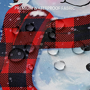 BIVINAR Christmas Shower Curtain, White Winter Forest Snowfall Bathroom Shower Curtain, Natural Xmas Pine Tree Fabric Bathroom Curtain Decor, 72 × 72 Inch