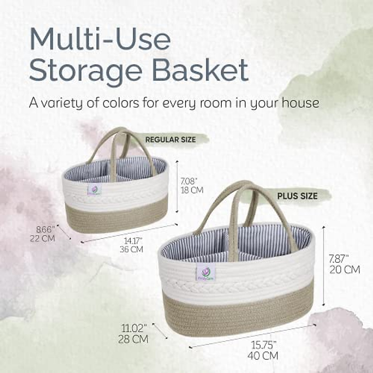 KiddyCare Baby Diaper Caddy Organizer Natural Regular Size