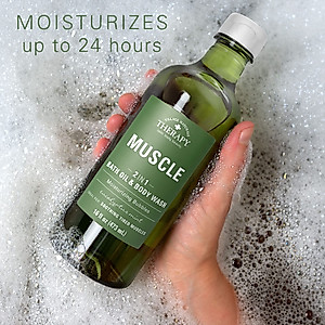Village Naturals Therapy Muscle Foaming Bath Oil and Body Wash 16 oz. 2 pack, Green, 16 oz