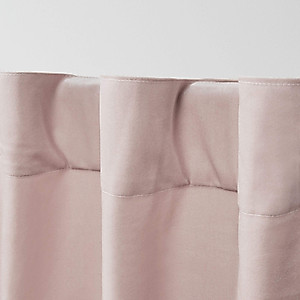 Exclusive Home Velvet Heavyweight Light Filtering Hidden Tab Top Curtain Panel Pair, 52"x84", Blush