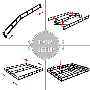 Vehowy Low Profile Box Spring Queen Size, 3 Inch Box Spring for Queen Bed, Heavy Duty Mattress Foundation, Metal Bed Base,Non-Slip,Easy Assembly
