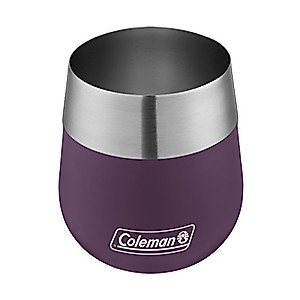 Coleman Claret Insulated Stainless Steel Wine Glass, Violet, 13 oz.