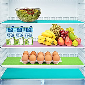 12 Pack Refrigerator Liners - EVA Fridge Liner Mats Washable, Refrigerator Mats Drawer Table Placements, Shelf Liners for Kitchen Cabinets(4 Blue+4 Green+4 Red)