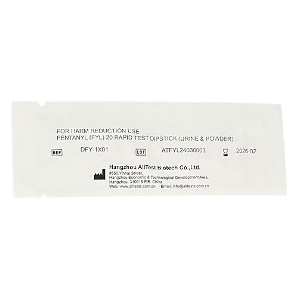 ALLTEST Fentanyl Test Strips - 10 Test Strips Per Pack - #1 Global Selling Fentanyl Test Strips for Powder or Liquid - Harm Reduction Tool, Overdose Prevention, 1 Minute Results, 20ng/mL Cut-off