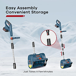 Enhulk Cordless Snow Shovel, 20V | 12-Inch Cordless Snow Blower, Battery Powered Snow Blower with Directional Plate & Adjustable Front Handle (2 Batteries & Quick Charger Included)