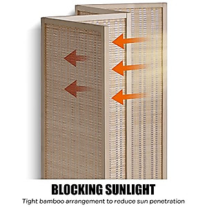 MGHH Room Divider 4 Panel, Bamboo Room Divider Wall Folding Privacy Wall Divider Wood Screen for Home Bedroom Living Room, Natural