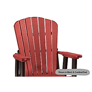 DutchCrafters Slat Fan Back Poly Adirondack Swivel Glider Outdoor Patio Chair (Tudor Brown & Weatherwood)