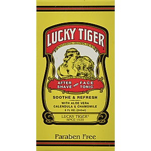 Lucky Tiger After Shave and Face Tonic, 8 Ounce