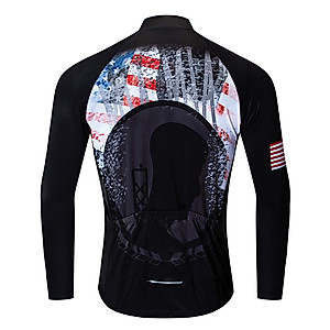 Men's Cycling Jersey Long Sleeve Men Bike Shirt Tops Breathable Bicycle Clothing Quick Dry