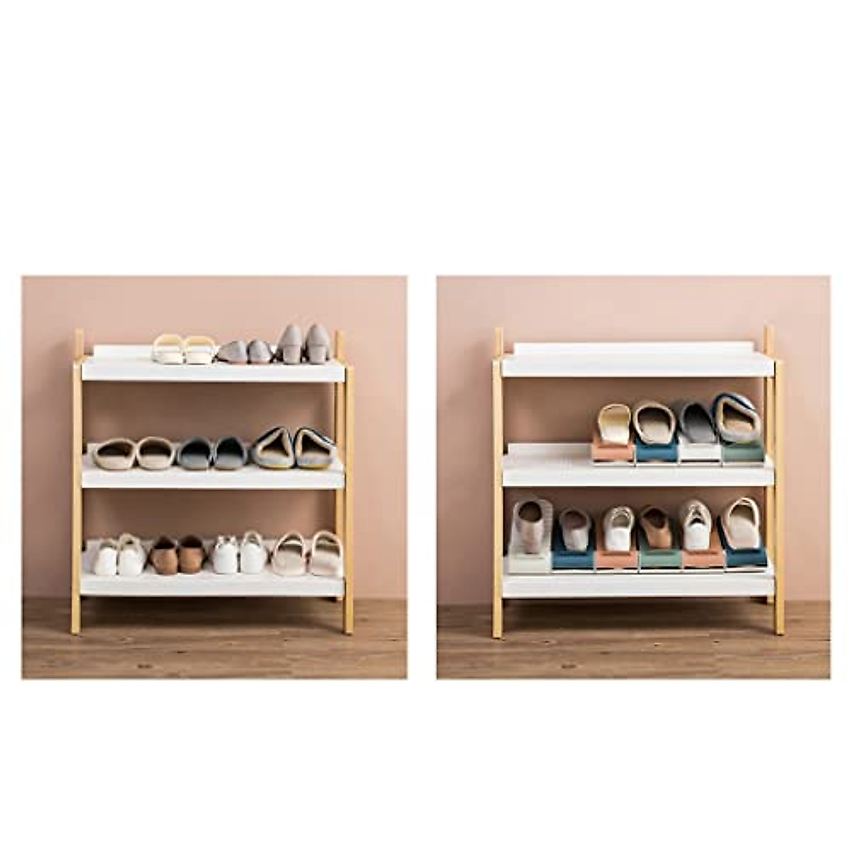 LUVADU ZCX Shoe Slots Organizer 2pcs Storage Shoe Rack Double-Layer Shoe Holder, Space-Saving Home Storage Shoe Shoe Racks