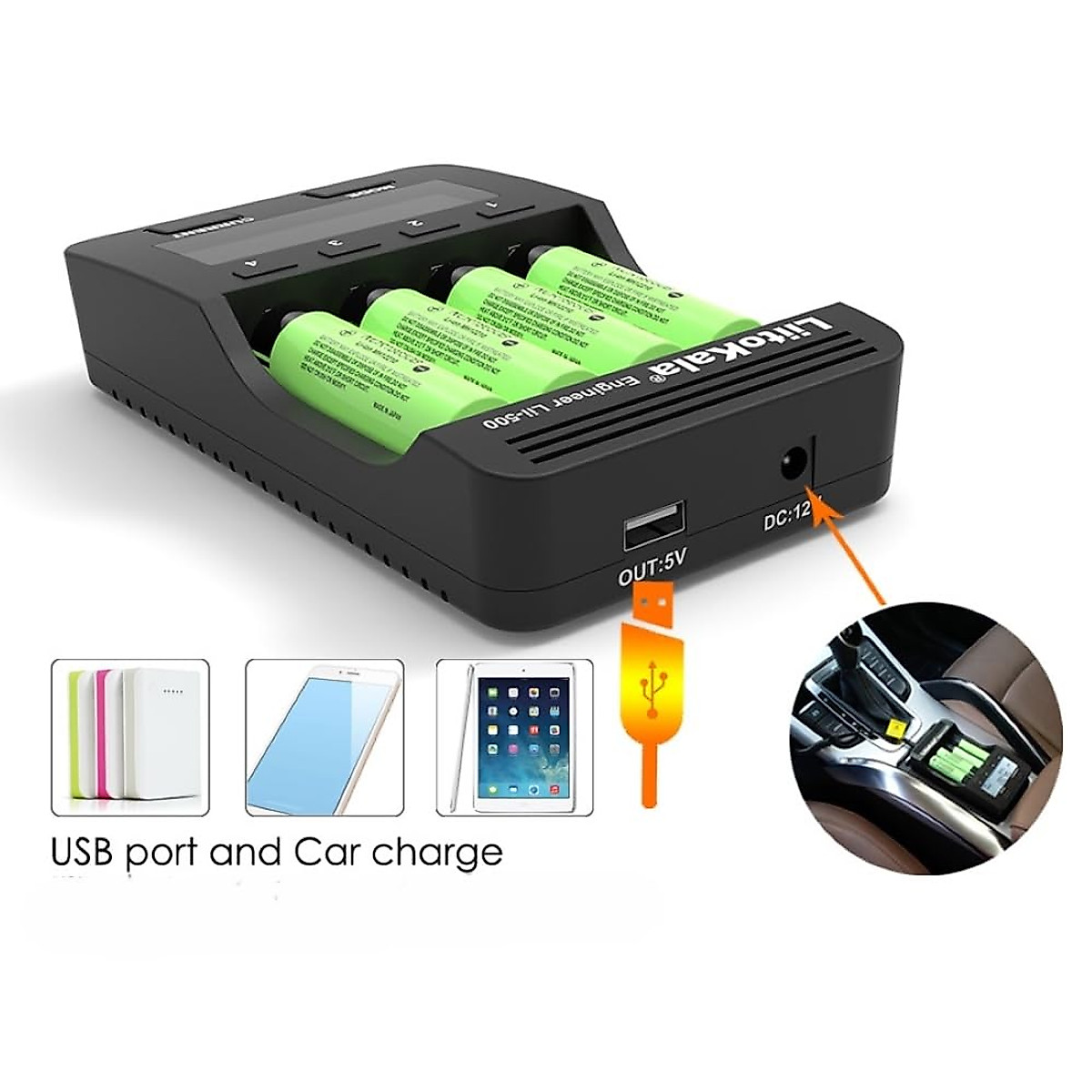 LiitoKala Lii-500 18650 Battery Charger Smart Universal Charger LCD Display for 26650 AA AAA Battery Touch Button LCD Display Test The Battery Capacit