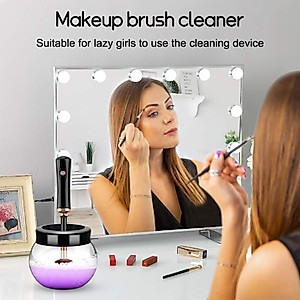 Pro 2019 Upgraded Electric Makeup Brush Cleaner and Dryer,DOTSOG Automatic Brush Spinner for all brushes,Wash and Dry in Seconds,with 8 Size Rubber Collars