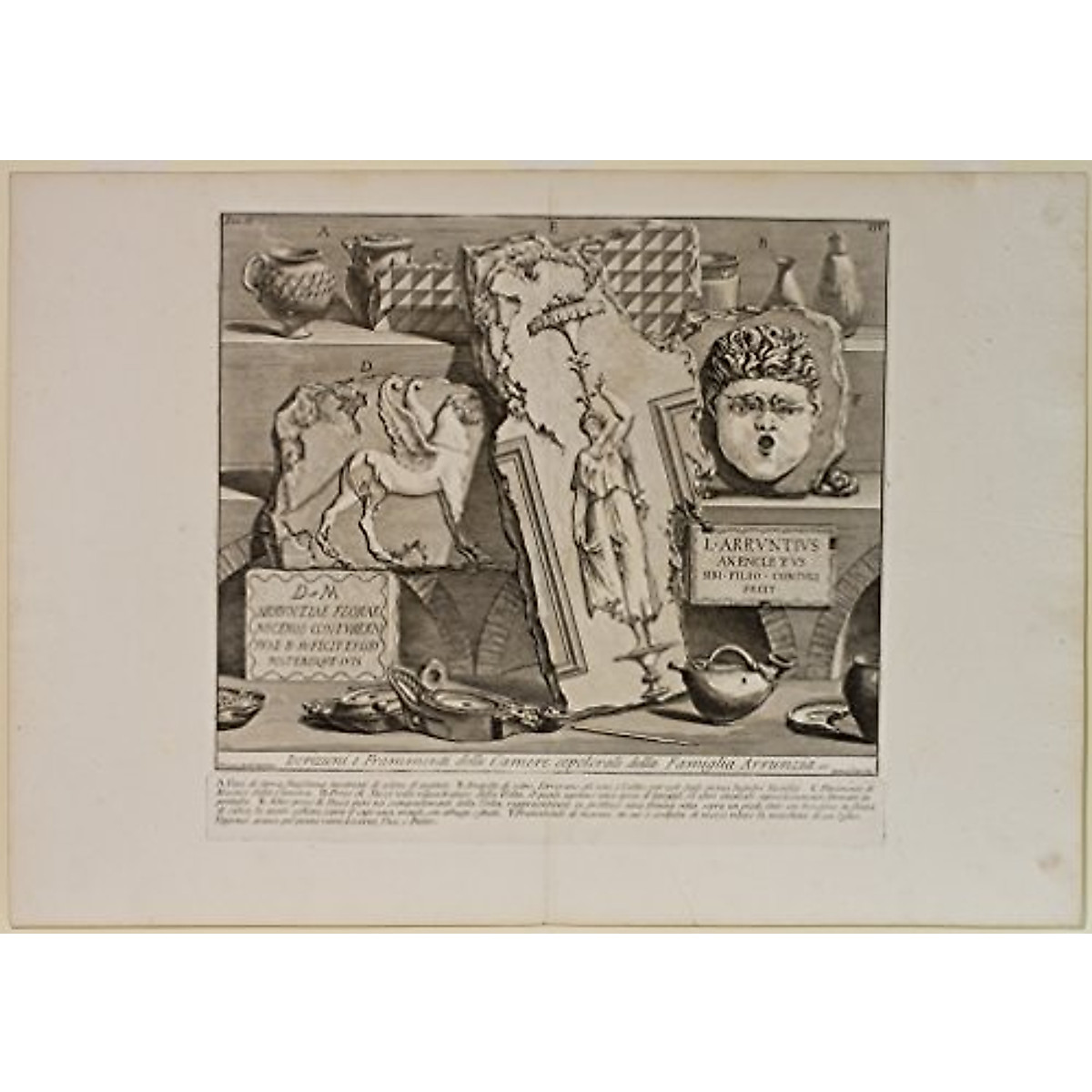 Plate XIV - Iscrizioni e Frammenti delle Camere sepolcrali della Famiglia Arrunzia