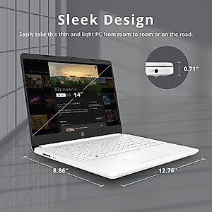 HP Stream 14-inch Laptop, Intel Celeron N4000, 4 GB RAM, 64 GB eMMC, Windows 10 Home in S Mode With Office 365 Personal For 1 Year (14-cb187nr, Diamond White)