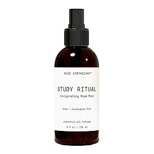 Muse Apothecary Study Ritual - Aromatic and Invigorating Room Mist, 8 oz, Infused with Natural Essential Oils - Aloe + Eucalyptus Mint