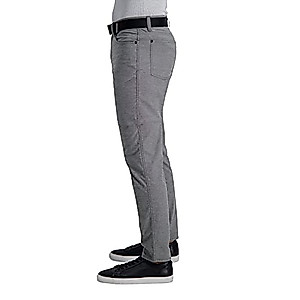 Haggar Men's The Active Series Slim/Straight Fit Flat Front Pant, String Canvas, 36 x 32