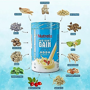 Mass Gainer with 36 Essential Vitamins, Minerals and Herbs | 20g Protein, 66.8 Carbs & 3834gm Calories | Ideal for Athlete, Men, Women & Kids - Banana Flavour