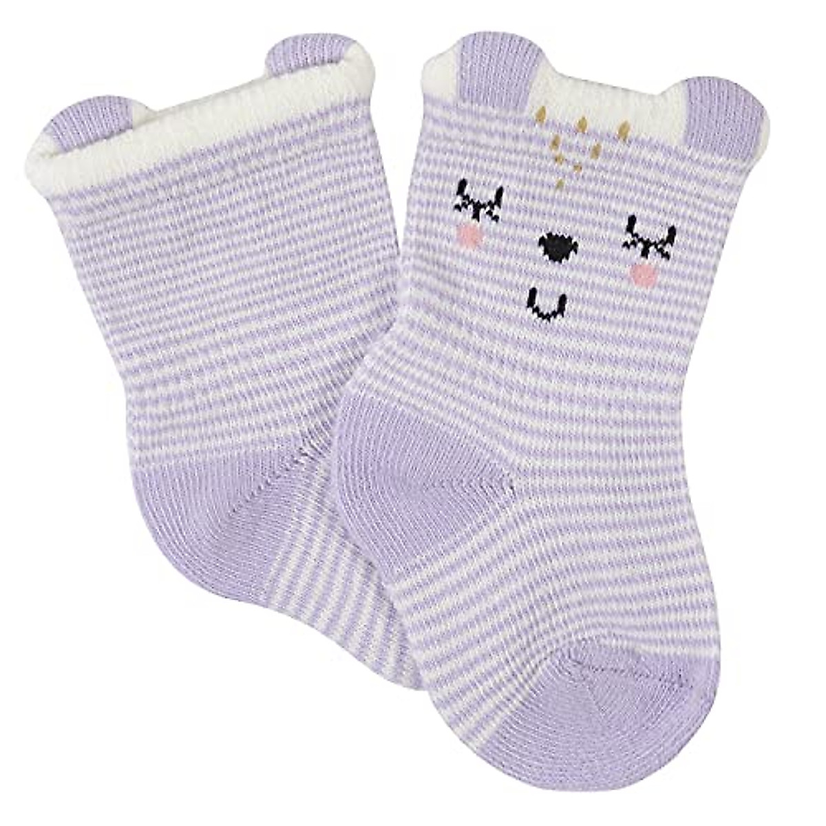 Gerber Baby 6-Pair Wiggle Proof Sock, Ballet Purple, 0-3 Months