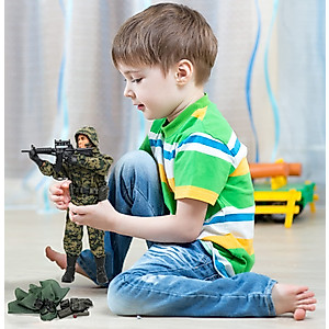 Click N' Play 12-Inch Army Men Action Figures, Military Toys Marine NBC Specialist - Clothes, Weapons Stuff - Army Guys, Elite Force, Soldier Man, SWAT, World Peacekeepers - Men Toys for Boys