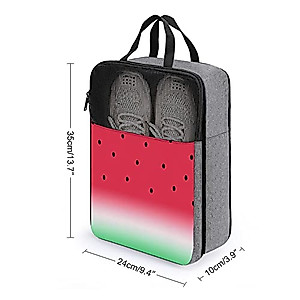 Frcavbin Watermelon Fruit Melon Travel Shoe Bag Shoes Carrier with Handle and Zipper Foldable Shoe Puches Organizer for Home storage School starts