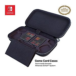 Game Traveler Nintendo Switch Deluxe OLED Case - Also for Switch & Switch Lite, Blue Ballistic Nylon, Viewing Stand & Bonus Game Cases, Deluxe Handle, Licensed by Nintendo, #1 Selling Case in USA