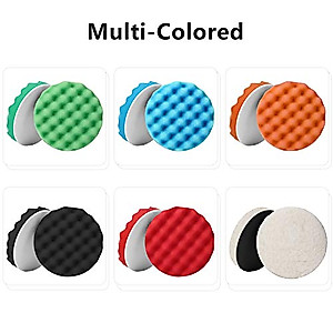 12 Pcs Buffing Polishing Pads 6 Inch Compound Buffing Sponge Pads Cutting Polishing Pad Kit for Car Buffer Polisher Compounding, Polishing and Waxing