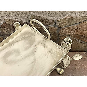 Breakfast in bed tray, iron anniversary gift for her, rose, floral, serving tray, coffee table, iron gift, iron gift for her, bed tray, tray