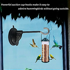 4 Pack Window Suction Cup Bird Feeder Hanger for Bird Feeders and Wind Chimes and Plant, Bird Feeder Hook with Strong Suction Cup, Using The Glue Drop Process- no Feeder and Wind Chimes and Plant
