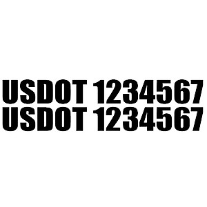 Set of 2 Custom USDOT US DOT Number Decals - add MC Company Name Location VIN CA or KYU Number - For Semi Trucks Tractor Tow Commercial Van Pick up Decal Sticker Graphic v2