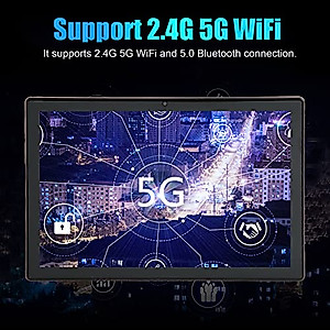 PUSOKEI 10in Tablet for Android 11,1920x1200 IPS HD Display,MT6755 8 Core CPU,6GB 128GB Memory,4G Calling,Dual SIM Card Slot,2.4G 5G Dual Band WiFi Tablet PC(Grey)
