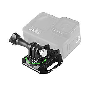 MOLLE Tactical Vest Base Connection Mount Hanging Buckle Molle Mount with 360 Degree Rotate Screw Swivel Mount Helmet kit for GoPro Hero 11 10 9/8/7/(2018)/6/5/4 Black,Hero 3+,DJI Osmo Action,AKASO