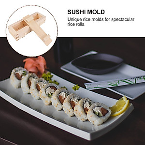 DOITOOL Sushi Making Kit, Rectangular Wooden Sushi Press Mold, Sushi Maker Wooden Musubi Maker Press at Home or Kitchen