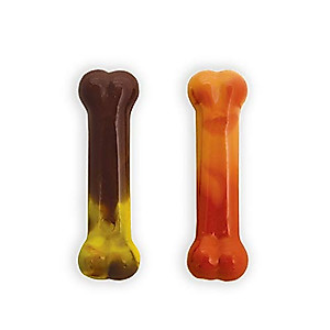 Nylabone Power Chew Flavor Frenzy Durable Dog Chew Toys Twin Pack Bacon Cheeseburger & Apple Pie Small/Regular (2 Count)