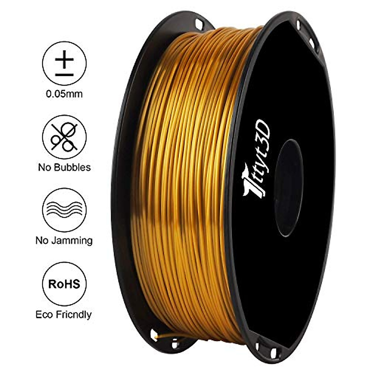 Silk Gold+Fast Color Gradient Change Shiny Silk Multicolored，3D Printer 1.75mm PLA Filament