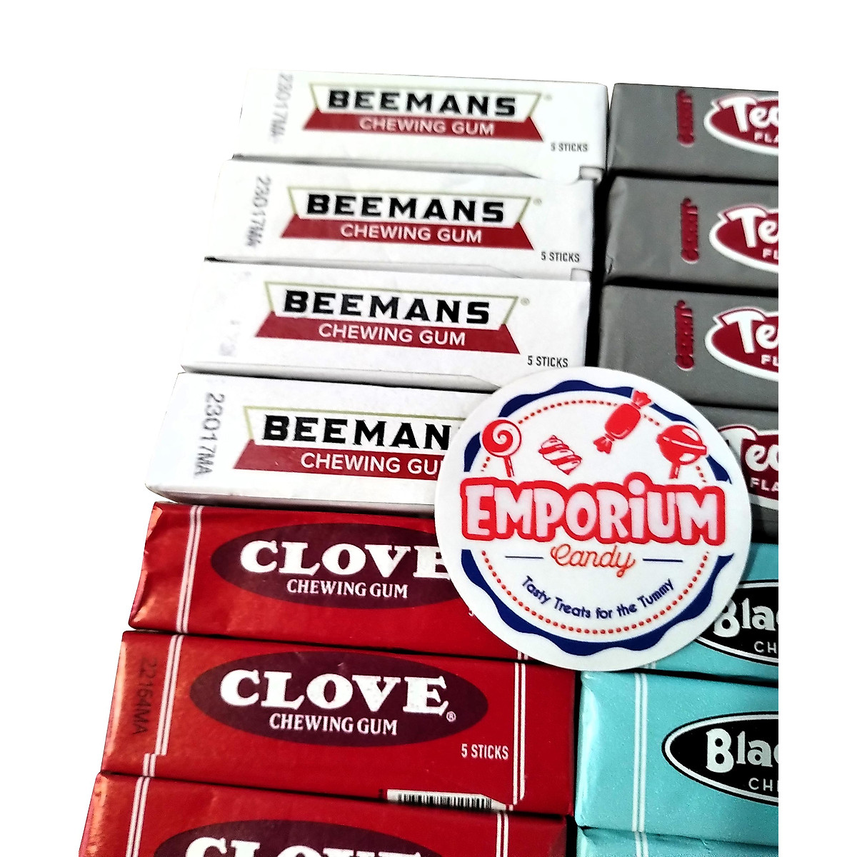 Beemans Black Jack Clove Teaberry Chewing Gum 4 Packs of Each Old Time Assortment Gum