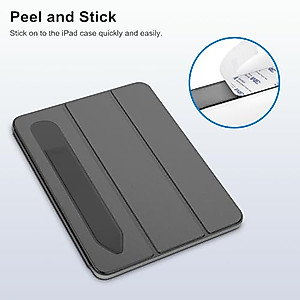 TiMOVO Pencil Holder Compatible with Apple Pencil Pro/Apple Pencil (USB-C)/Apple Pencil (1st & 2nd Gen), Elastic Pencil Pouch Adhesive Pen Sleeve Attached to iPad Case for Stylus, Dark Gray