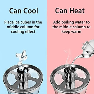 Stainless Steel Beverage Dispenser, Drink Machine for Parties, Hot Cold Drink Dispenser with Ice Core Container, Drip Trays and Spigot for Buffet Catering Cold Drinks and Beer(8L)