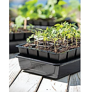 Gardeners Supply Company Seed Starter Kit Set | Organic Self Watering GrowEase Mini Greenhouse Gardening Kit with Seed Starting Mix, 24-Cell Seedling Trays, Wooden Markers and Water Reservoir