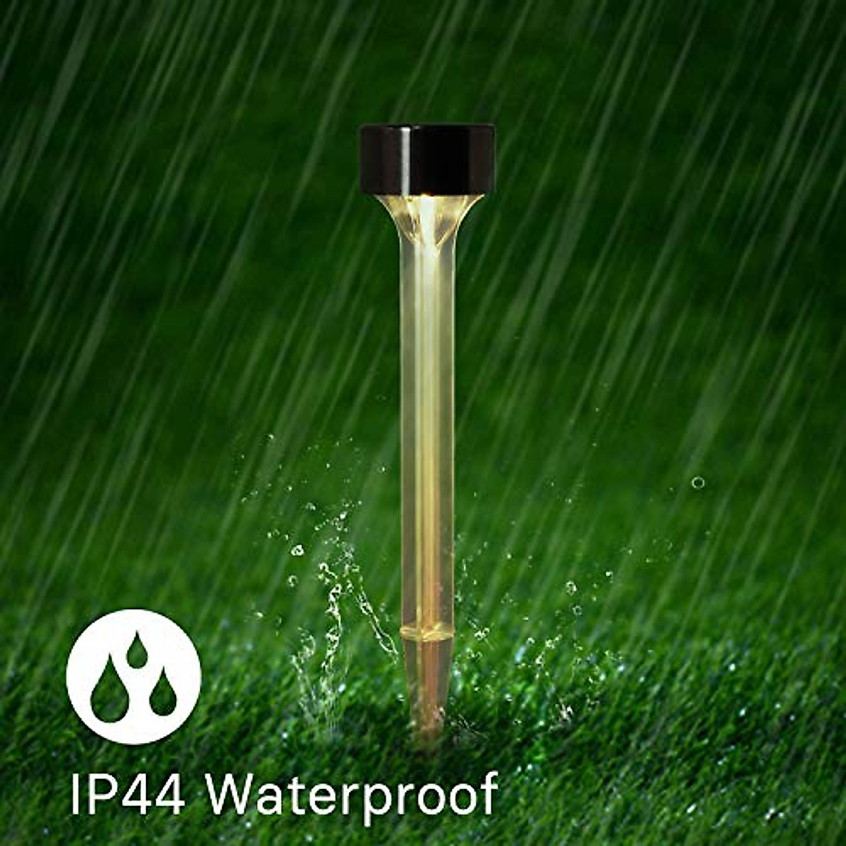 Grand patio Solar Landscape Lights Transparent Decorative Waterproof, 10 Pack Solar Powered Pathway Lights, Weather-Resistant Outdoor Lighting for Yard, Garden, Pool, Warm White